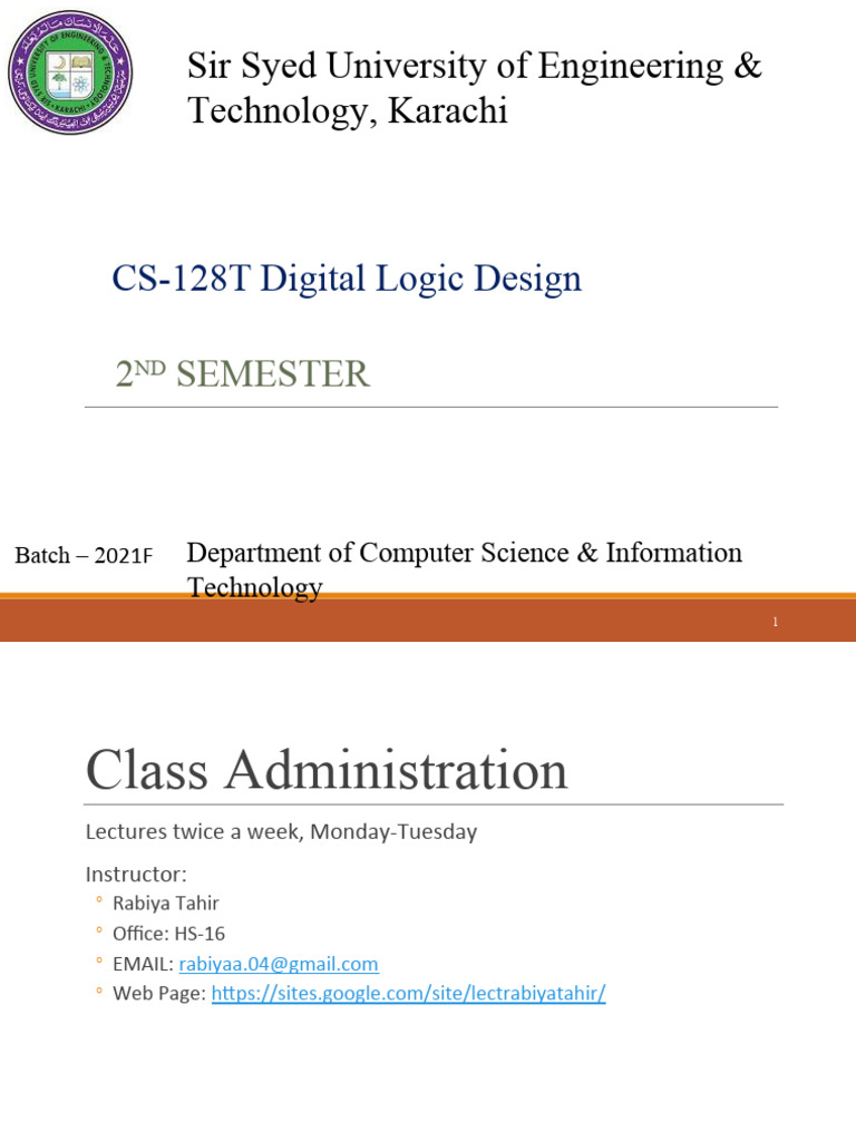 DLD Lec 01 | PDF | Integrated Circuit | Digital Electronics