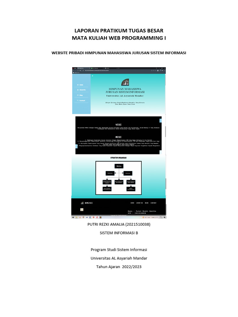 Laporan Praktikum Tugas Web | PDF