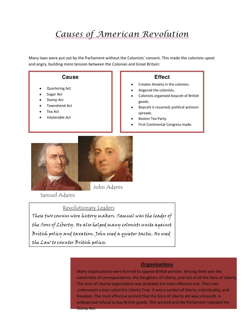 Causes of American Revolution | PDF