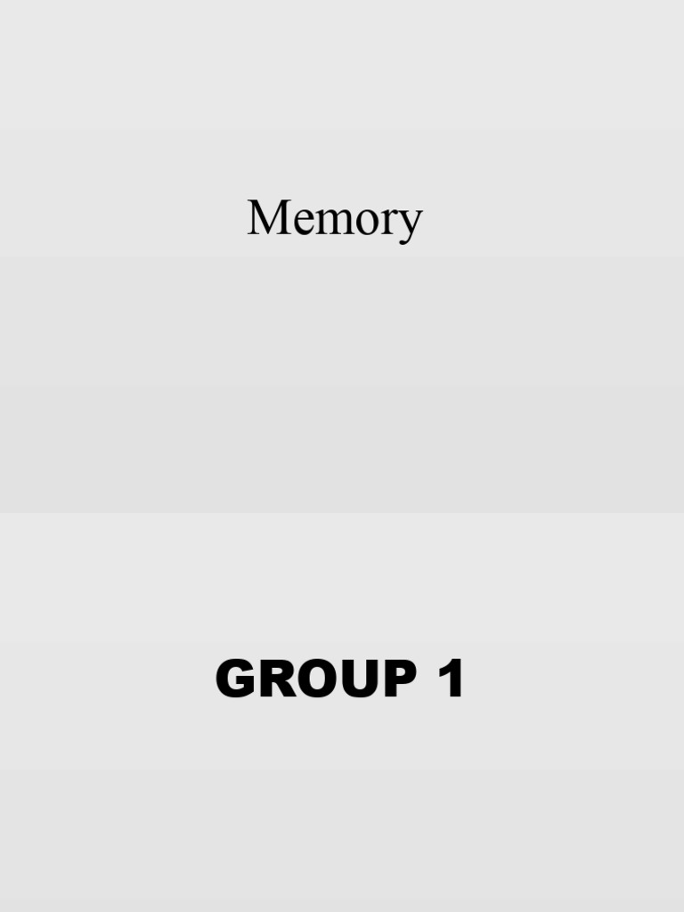 CH 5 Memory (Presentation) | PDF | Memory | Recall (Memory)