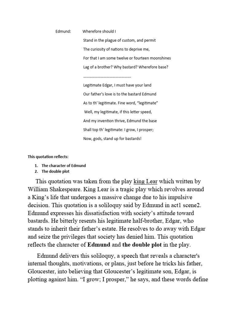 quotations | PDF | King Lear