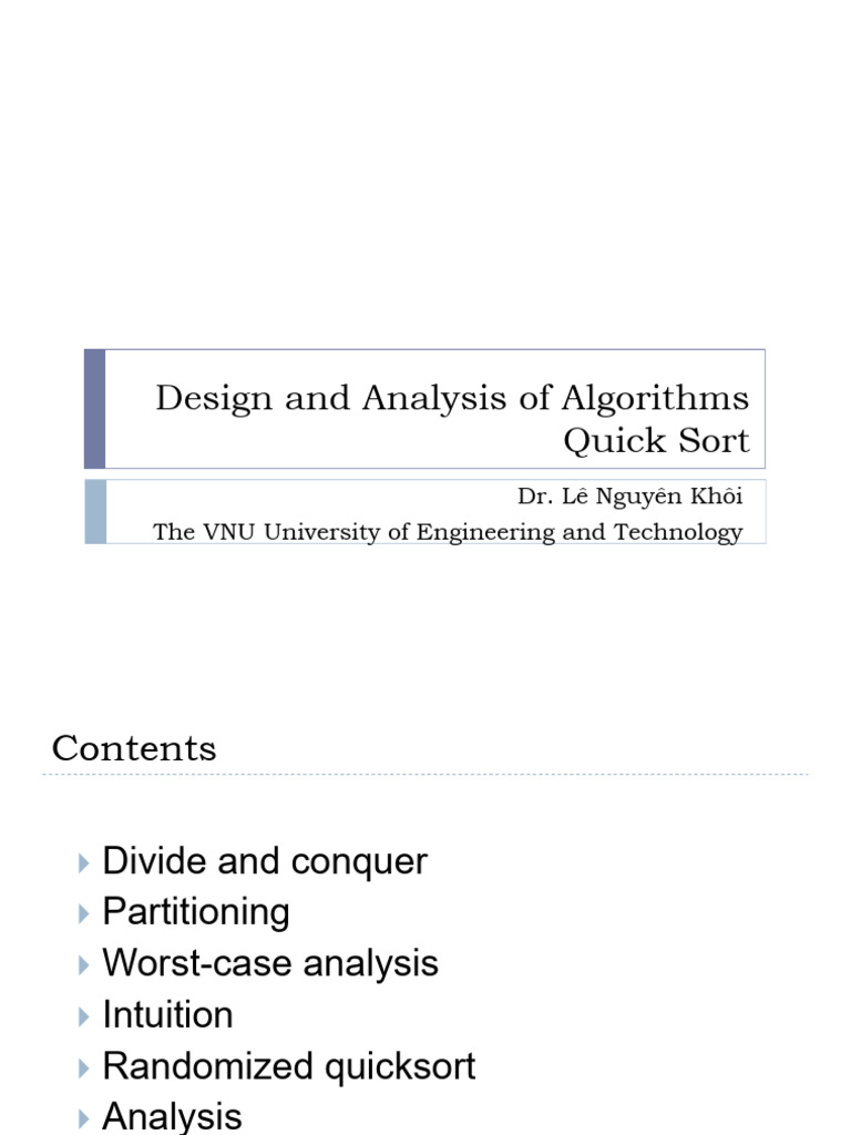05_QuickSort | PDF | Computer Programming | Applied Mathematics