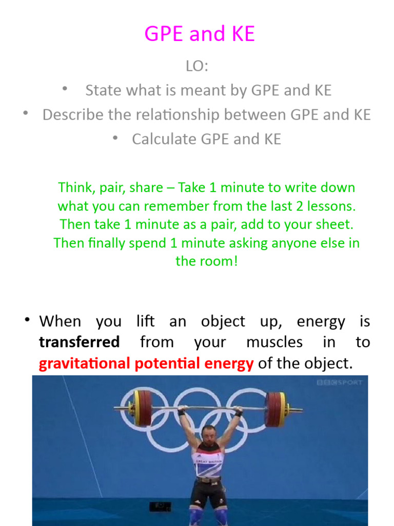 GPE and KE: Concepts and Calculations | PDF | Kinetic Energy ...