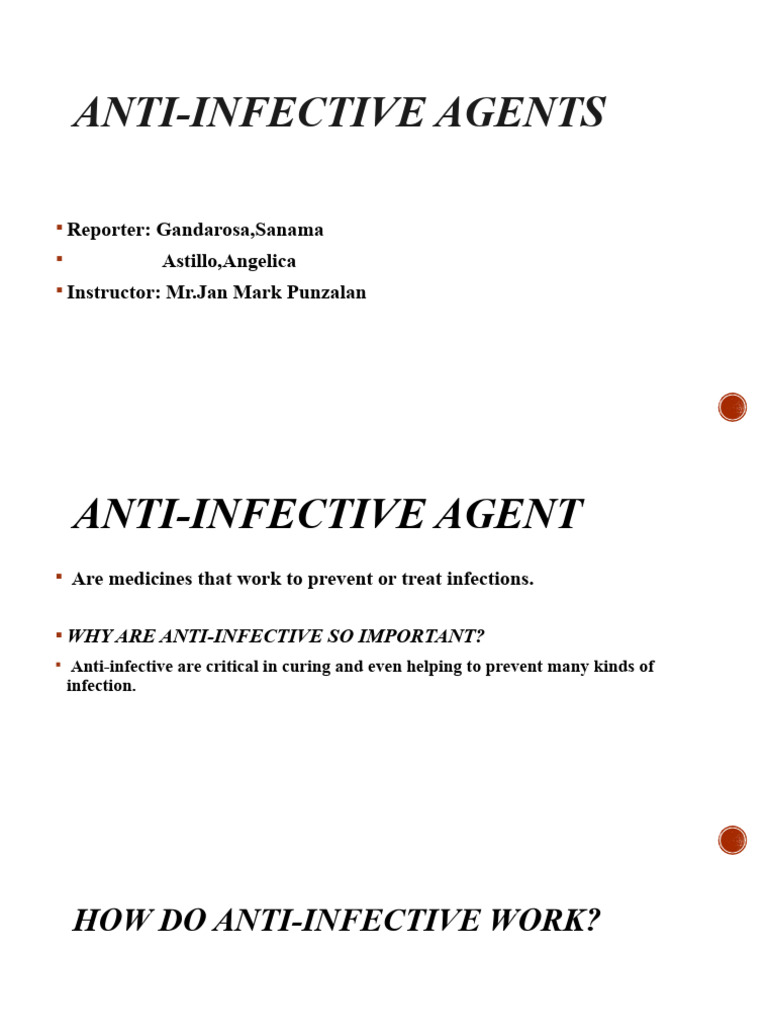 Anti Infective Agents | PDF | Infection | Parasitism