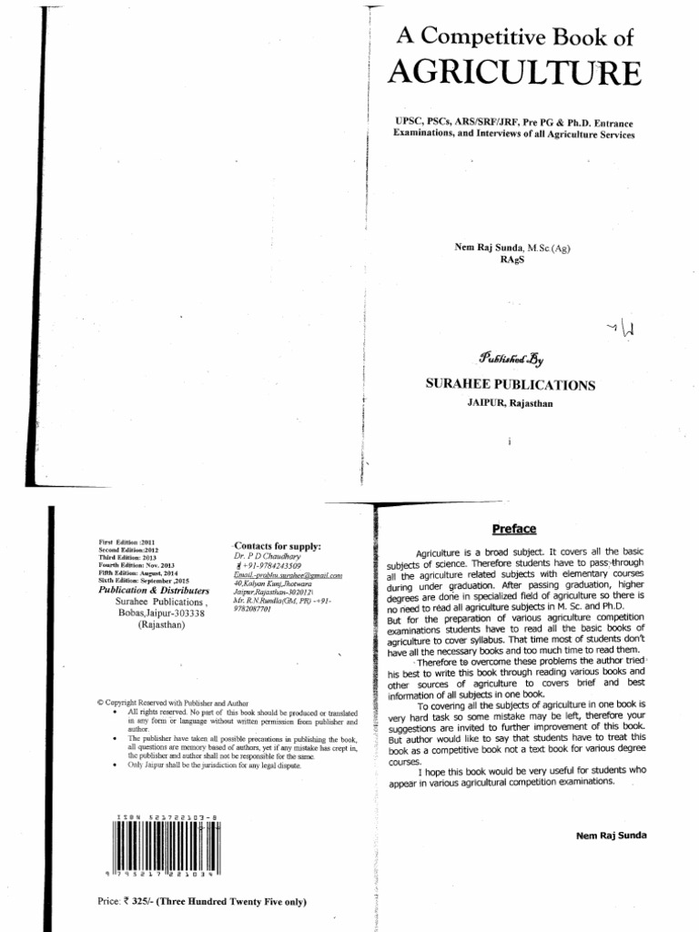 A Competitive Book of Agriculture | PDF