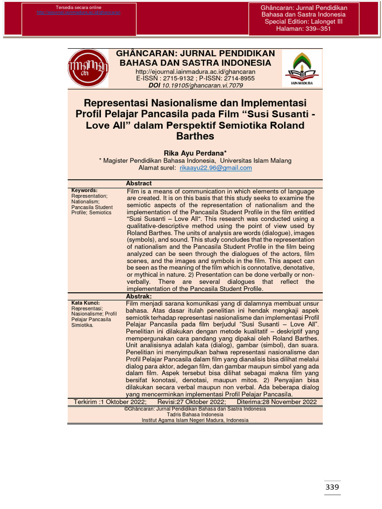 7079-Article Text-22902-1-10-20221206 | PDF | Seni & Disiplin Bahasa