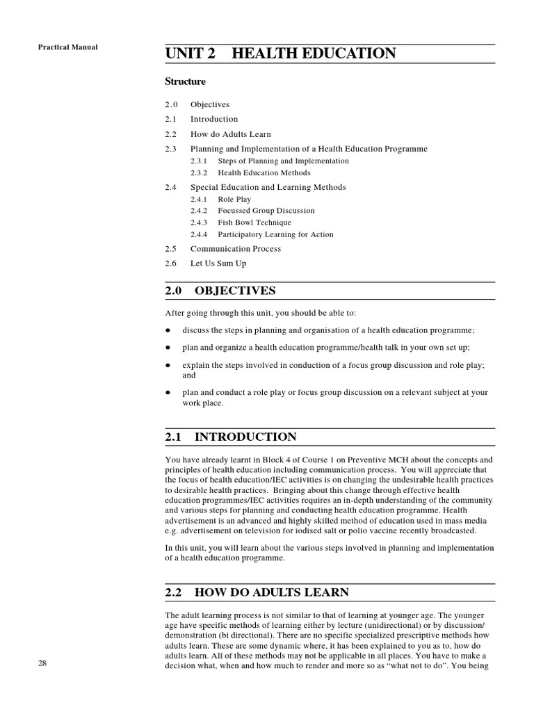 Unit 2 Health Education Pdf Communication Health Education