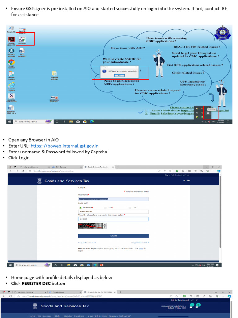 SOP DSC Registration in GSTN BO | PDF