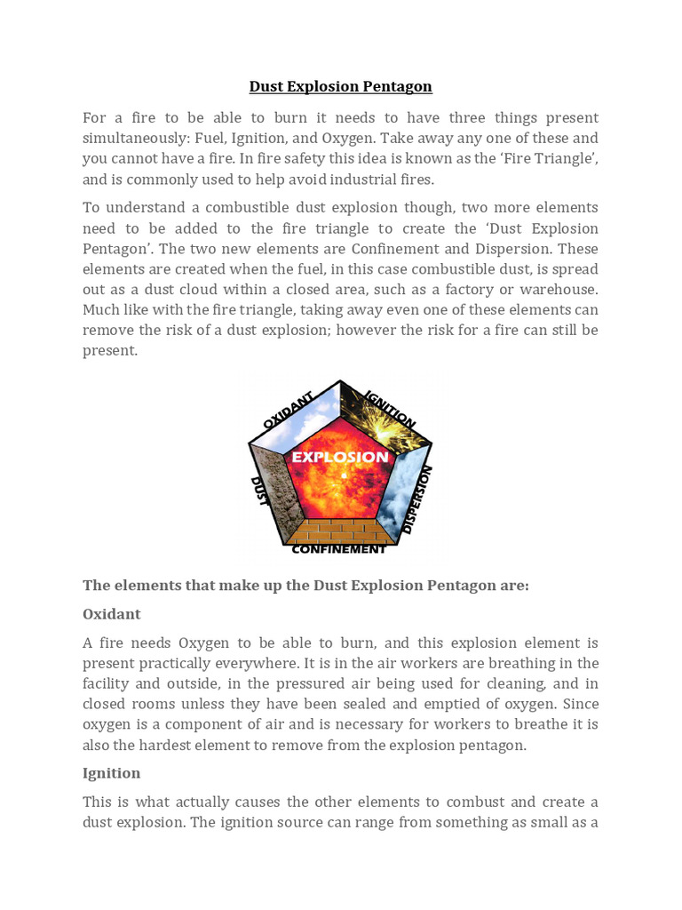 Dust Explosion Pentagon | PDF | Fires | Combustion