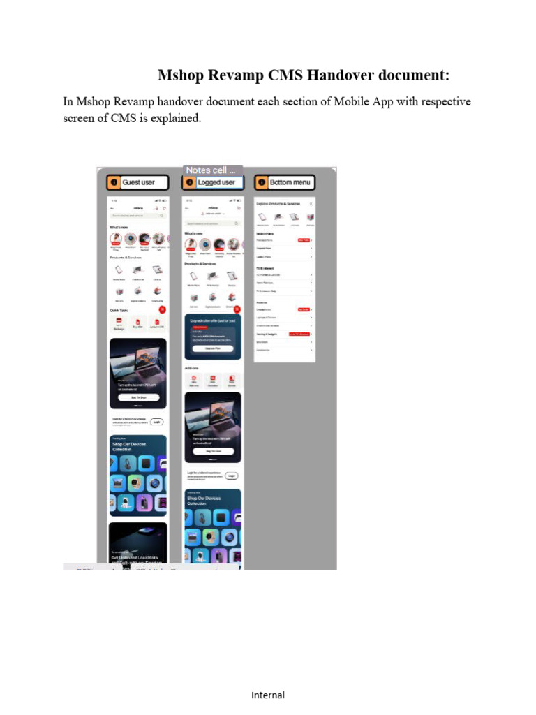 MShop Revamp CMS Handover Document | PDF | Computing | Software