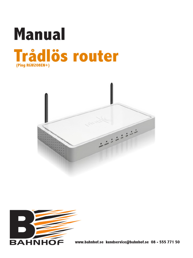 Ping RGW208EN+ (Bahnhof) Router | PDF