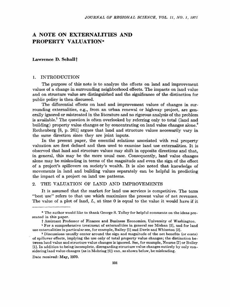 A Note On Externalities and Property Valuation | PDF | Real Estate ...