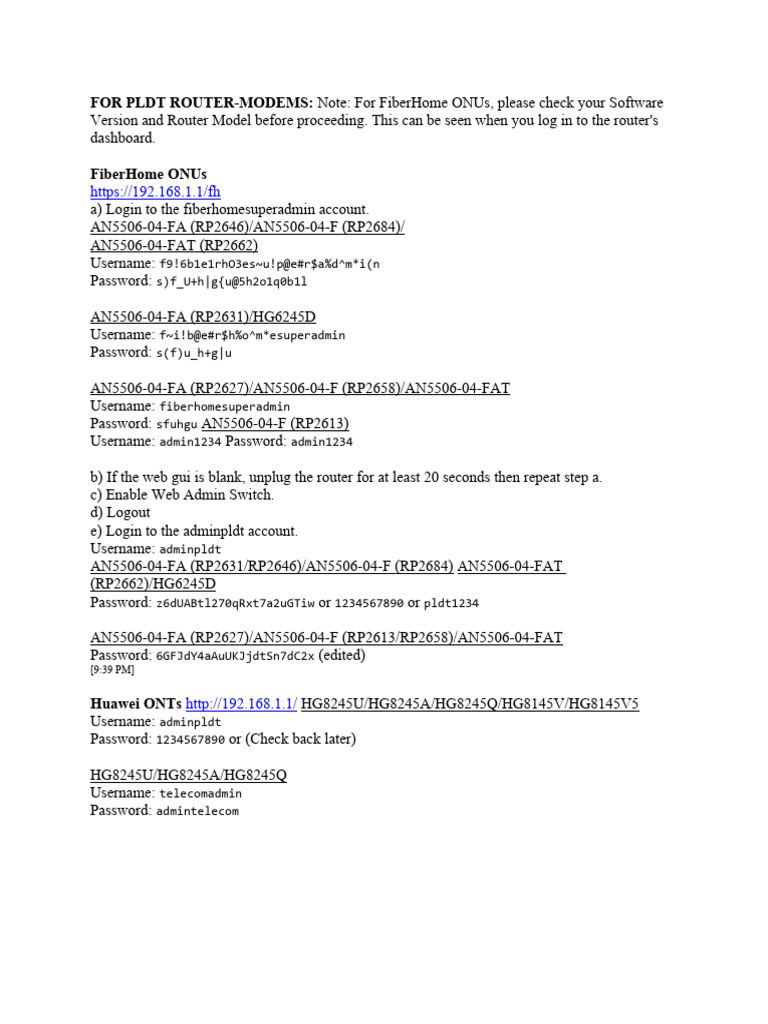 For PLDT Router | PDF