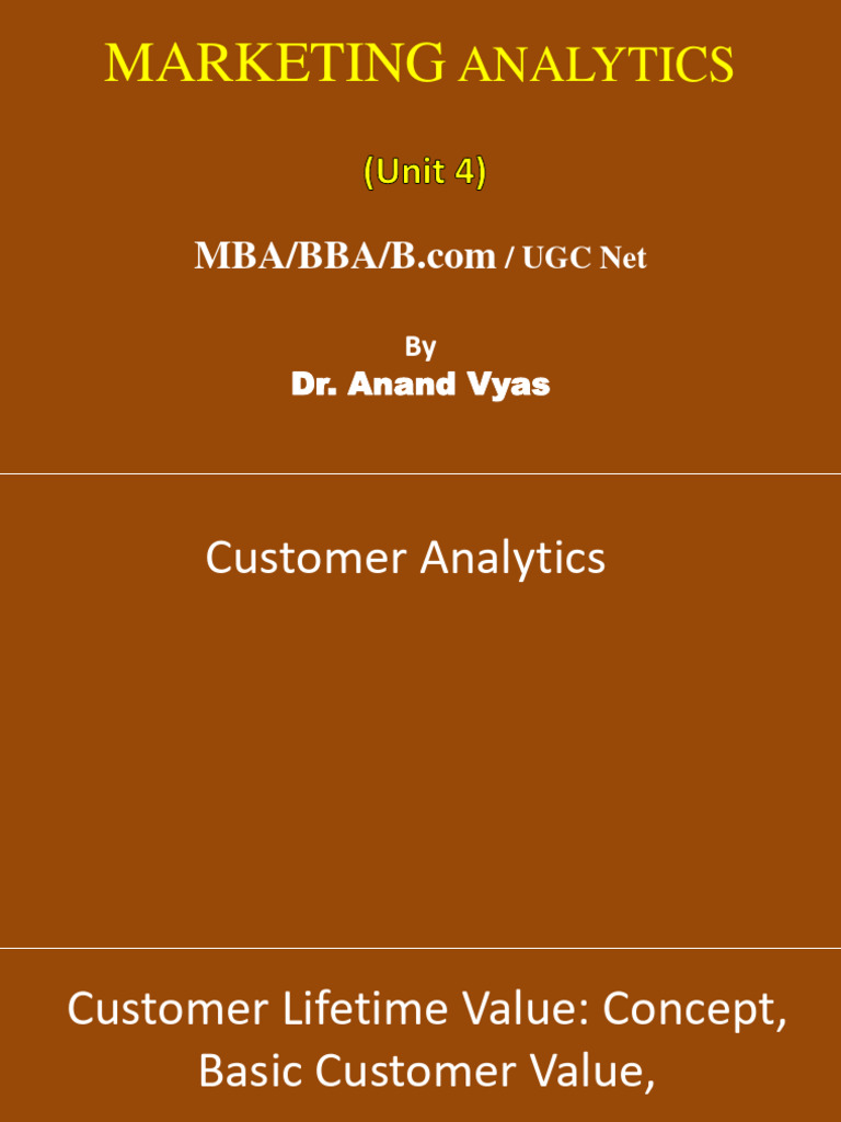 Unit 4 Marketing Analytics | PDF