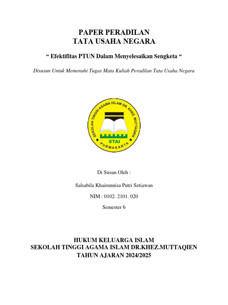 Paper Ptun Salsabila Hki 6 | PDF