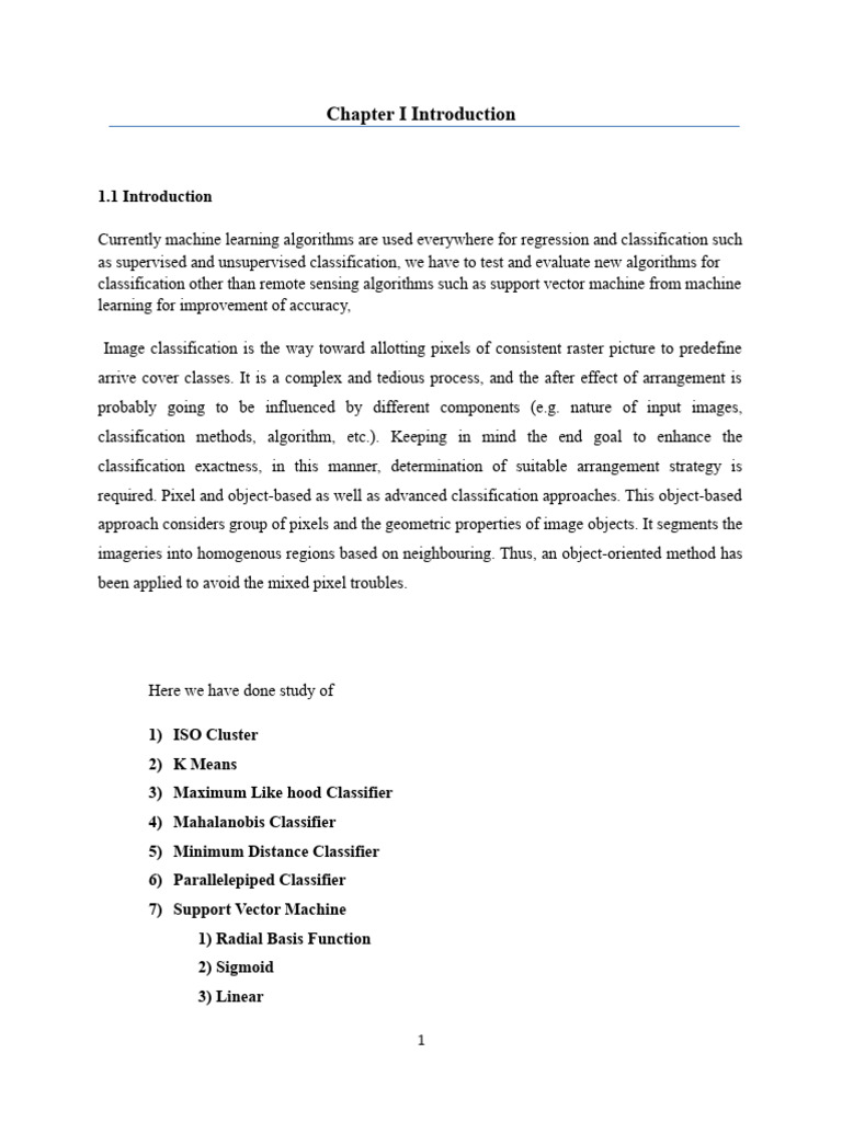 Coursework - Chapter 1 | PDF | Statistical Classification | Remote Sensing