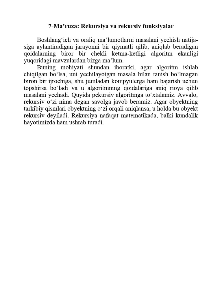 7-Ma'ruza Algoritmik Tillar Va Instrumental Vositalari | PDF