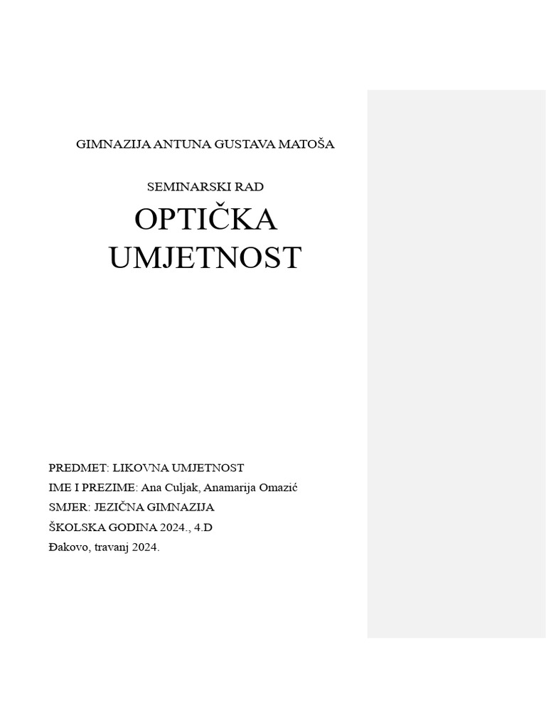 Optička Umjetnost | PDF