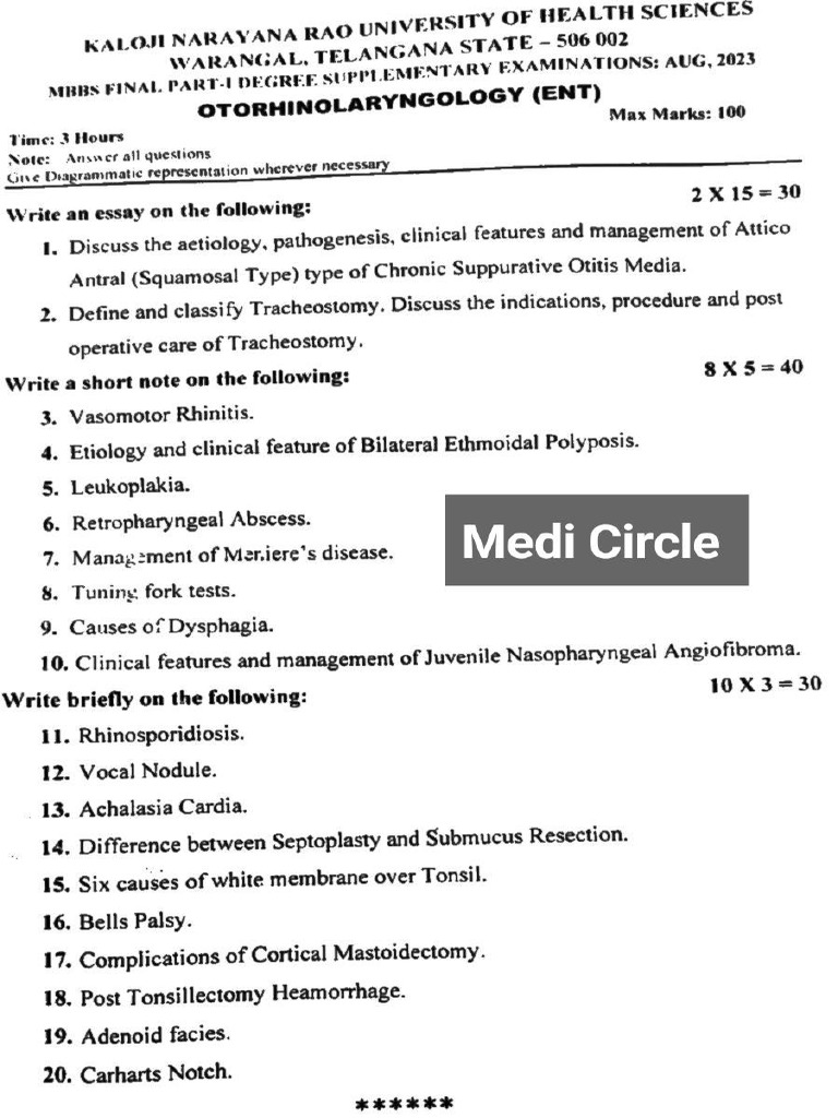 KNRUHS - 2019 3rd Year Supplementary | PDF