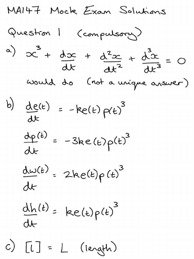 MA147 Mock Solutions | PDF