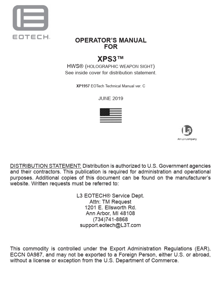 Xp1957 Xps3 Hws User Manual Revc | PDF | Telescopic Sight | Minute And Second Of Arc