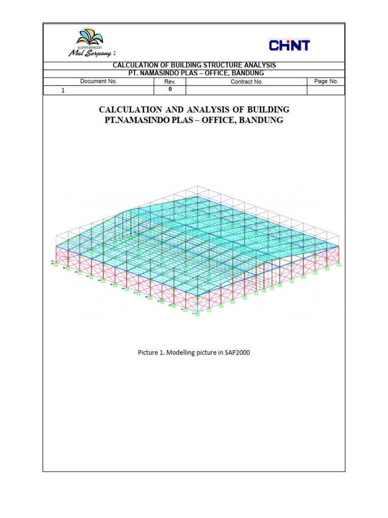 Calculation and Analysis of Building PT - Namasindo Plas - Office, Bandung | PDF | Strength Of ...