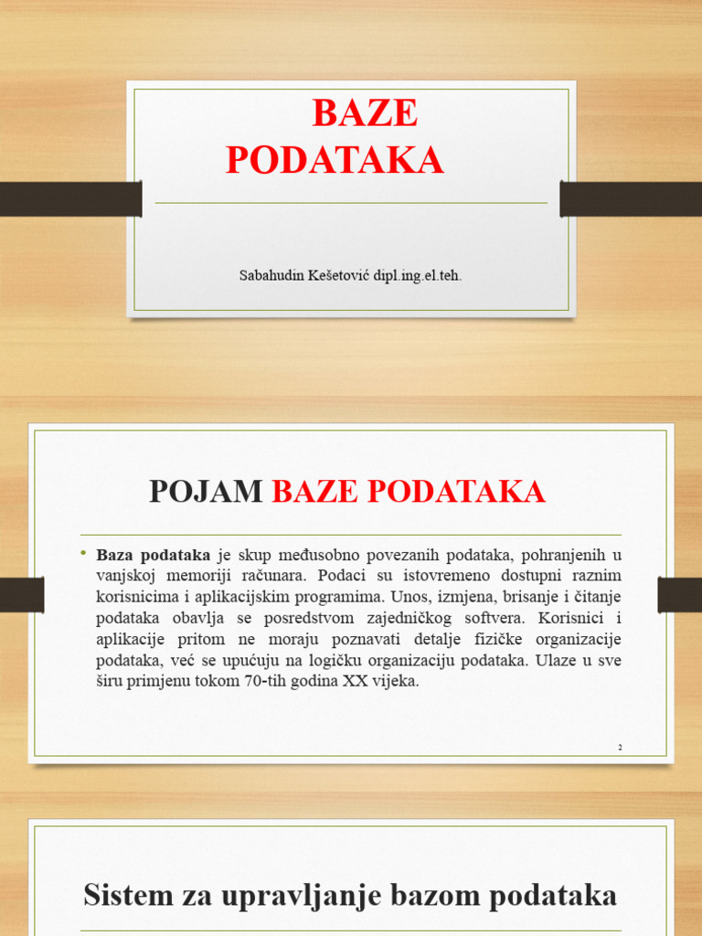Baze Podataka 1 | PDF