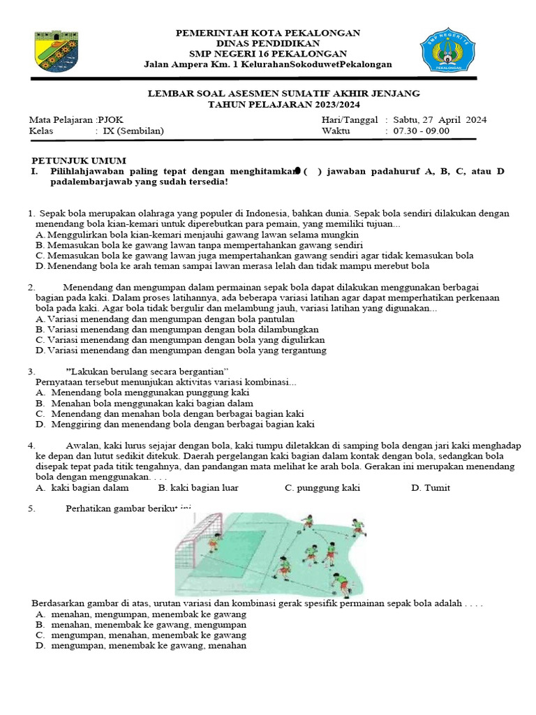 Pjok Asaj Kelas 9 Satria 2024 | PDF