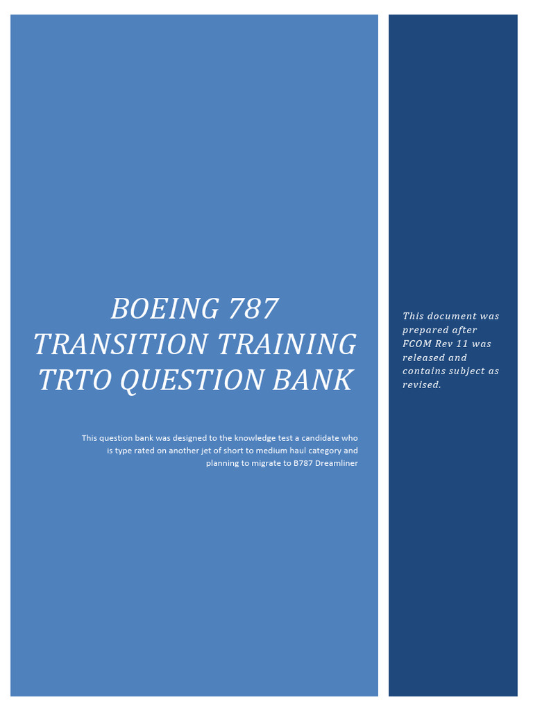 B787 TRTO-Technical Question Bank | PDF | Radio | Cockpit B787 TRTO-Technical Question Bank | PDF | Radio | Cockpit