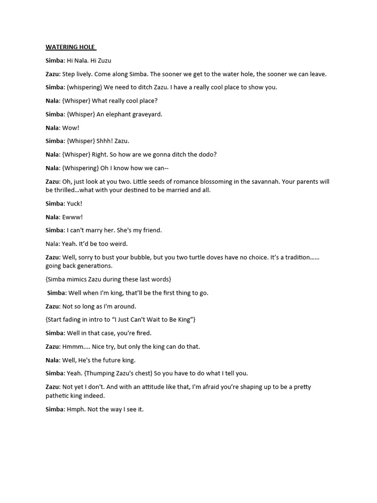 Lion King Scripts | PDF