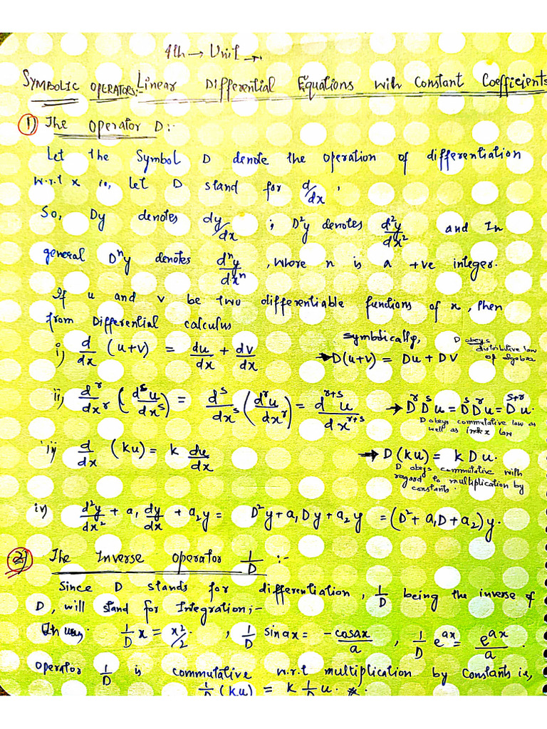 Symbolic Operator 4th Unit Math | PDF