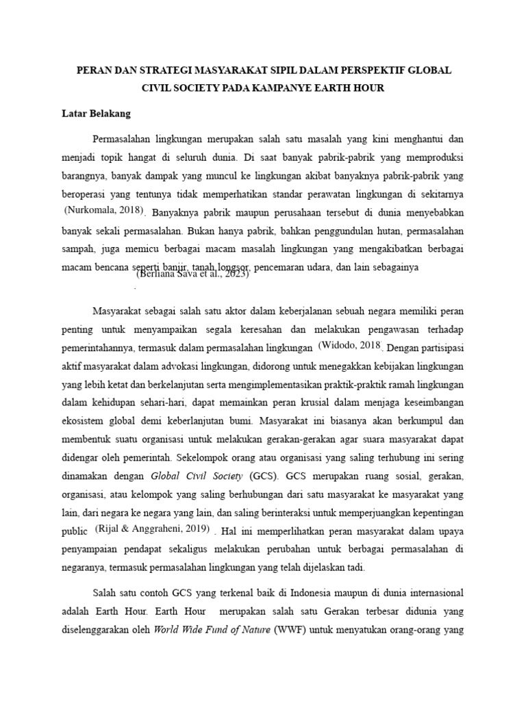 Peran Dan Strategi Masyarakat Sipil Dalam Perspektif Global Civil ...