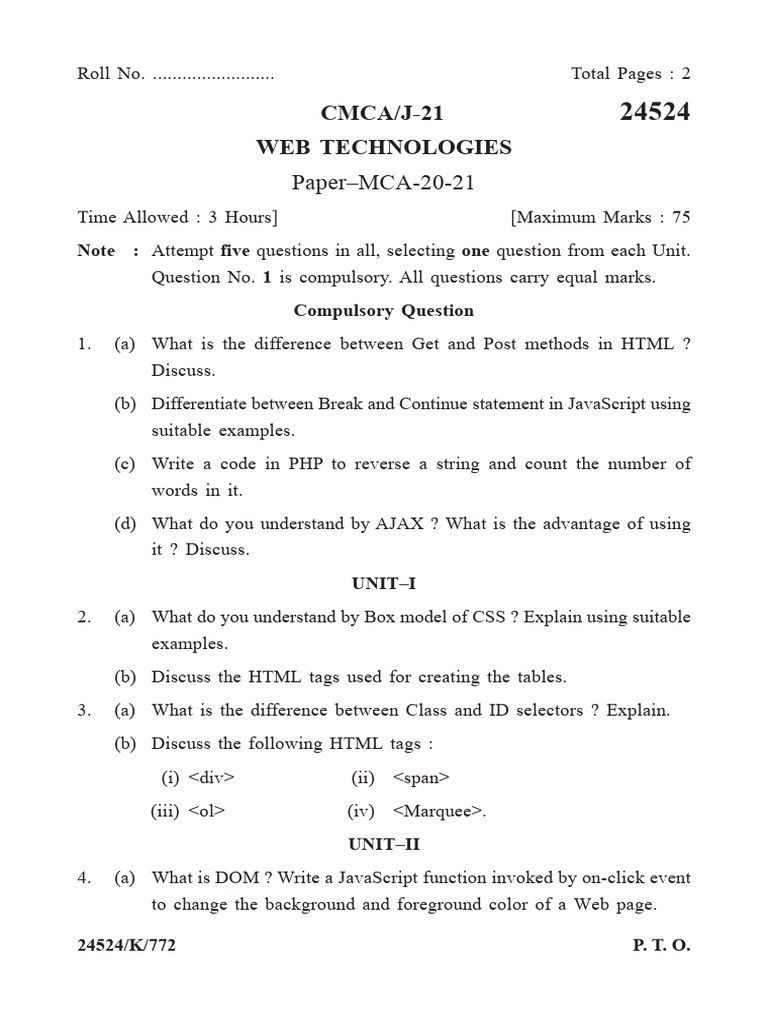 2021 Mca 20 21 | PDF | Ajax (Programming) | Java Script