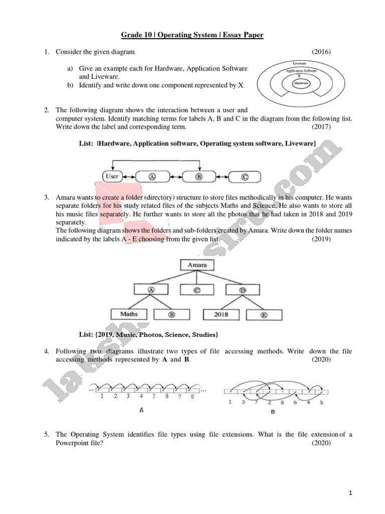 Grade 10 OS Study Guide | PDF