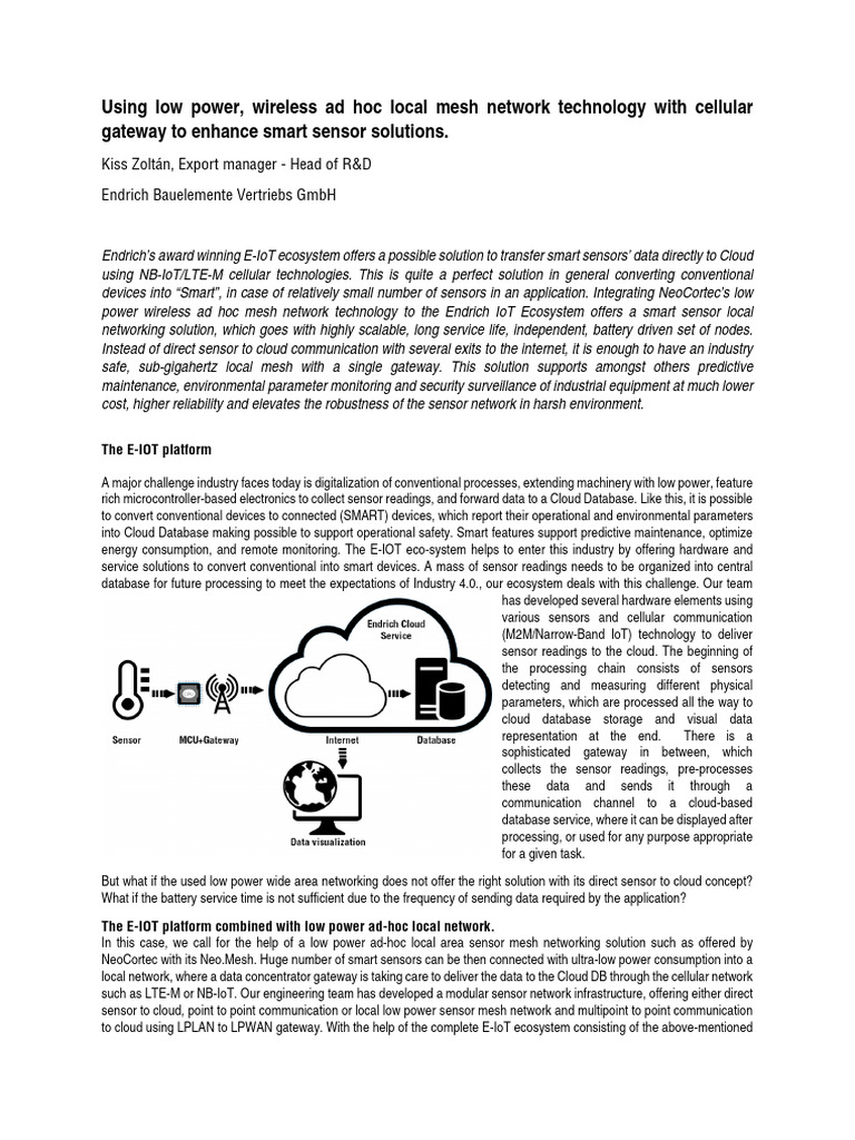 1400 1430 - Endrich Ad Hoc Mesh | PDF | Computer Network | Wireless Sensor Network