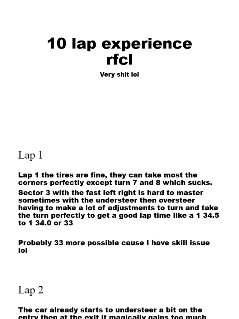 10 Lap Experience RFCL | PDF | Cooking, Food & Wine | Language Arts ...
