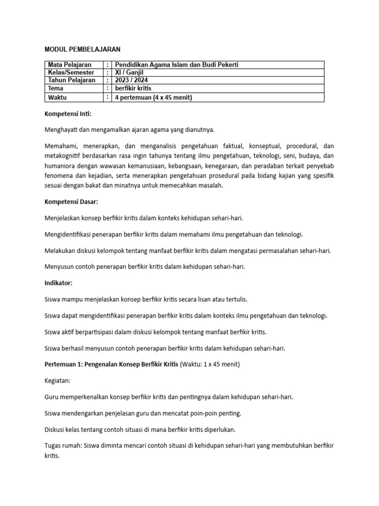 MODUL PEMBELAJARAN Upload Di PMM | PDF | Karier & Perkembangan | Sains & Matematika