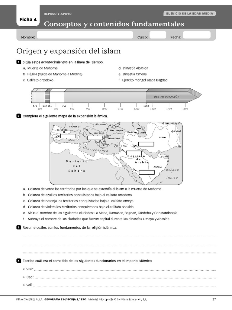 4 Historia 2 Eso Ficha 4 Tema 1 | PDF