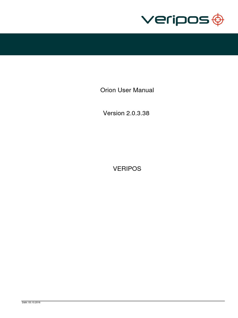 Orion User Manual: Date: 03.10.2016 | PDF | Personal Computers | Installation (Computer Programs)