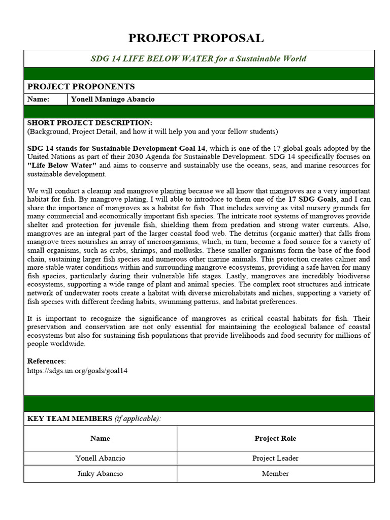 Revised-Proposal&entry Form | PDF | Mangrove | Sustainability