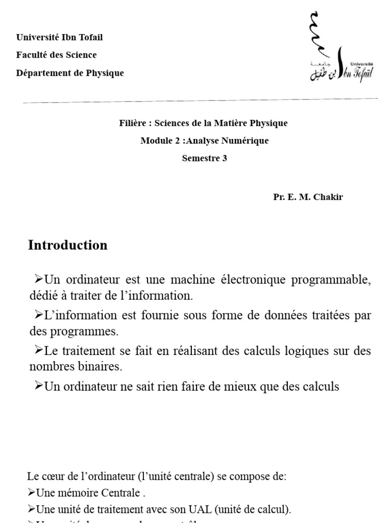 Chapitre 1 | PDF | Langage de programmation | Programme informatique