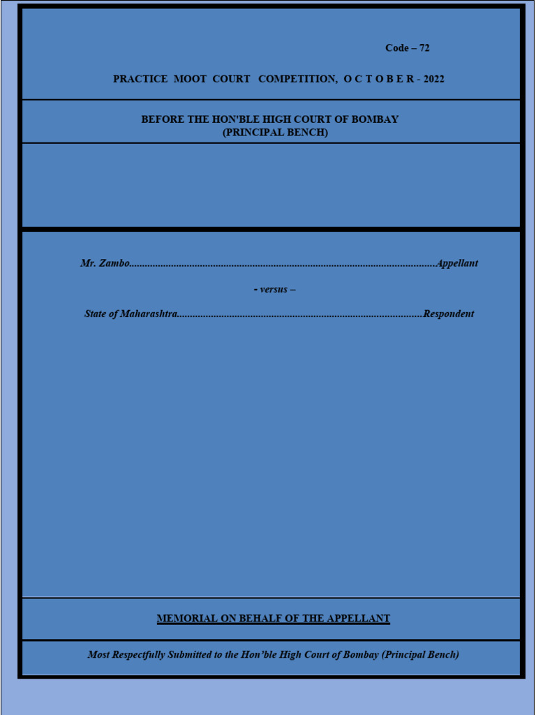 Moot Court Memorial | PDF | Appeal | Public Law