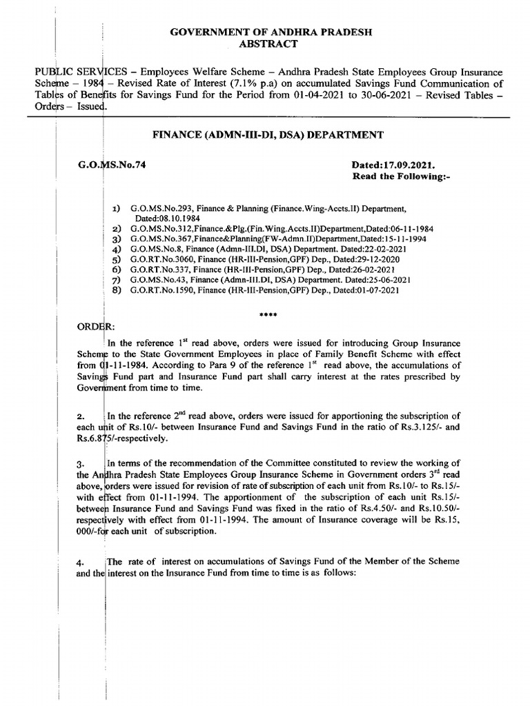 GO Ms No 94 GIS Interest and Calculation | PDF | Financial Services | Welfare