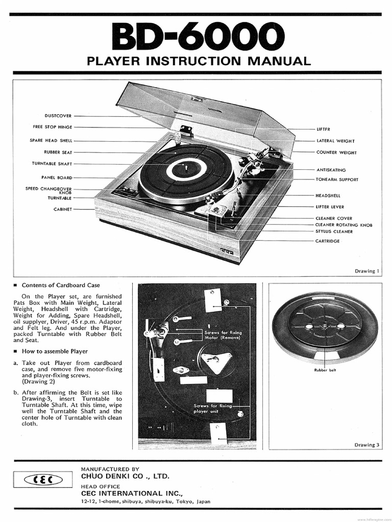 Ve Cec Bd-6000 Assy Instructions en | PDF
