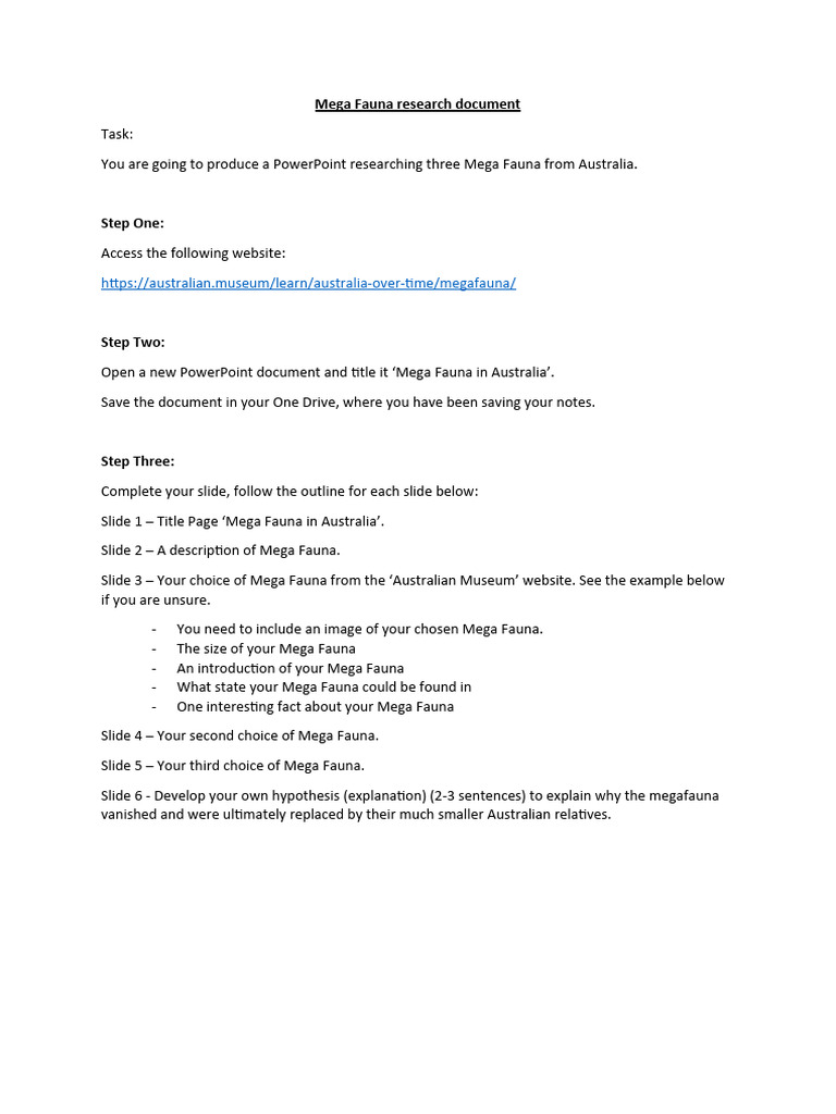 Australian Mega Fauna Research | PDF | Language Arts & Discipline ...
