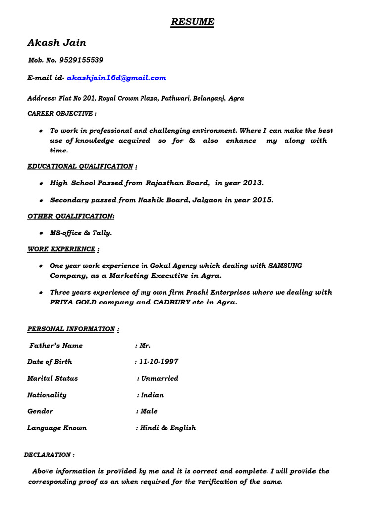 Resume Akash Jain | PDF