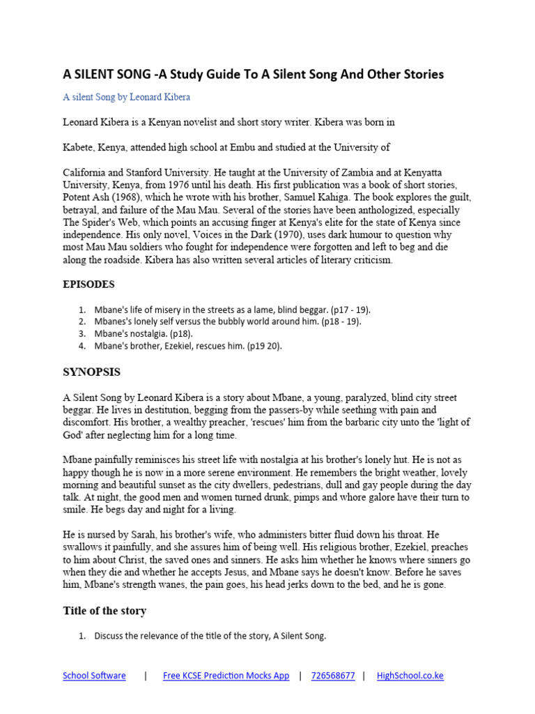 A Silent Song | PDF | Jesus | Prostitution