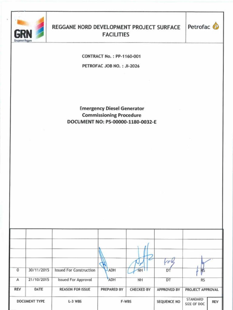 PS-00000-1180-0032-E - Rev 0 - Emergency Diesel Generator Commissioning ...