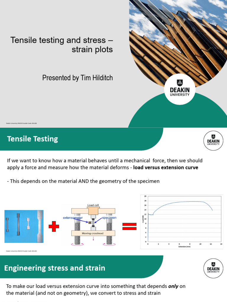 Tensile Testing and Stress - Strain Plots | PDF | Deformation ...