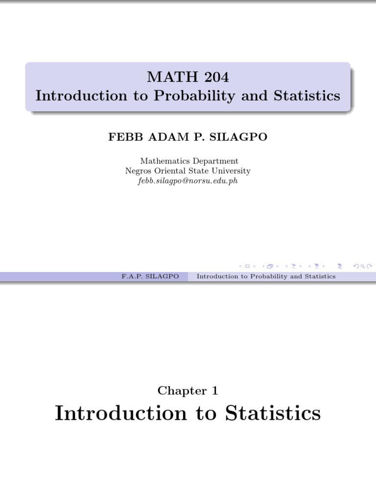 Intro to Probability & Statistics | PDF | Summation | Mathematics